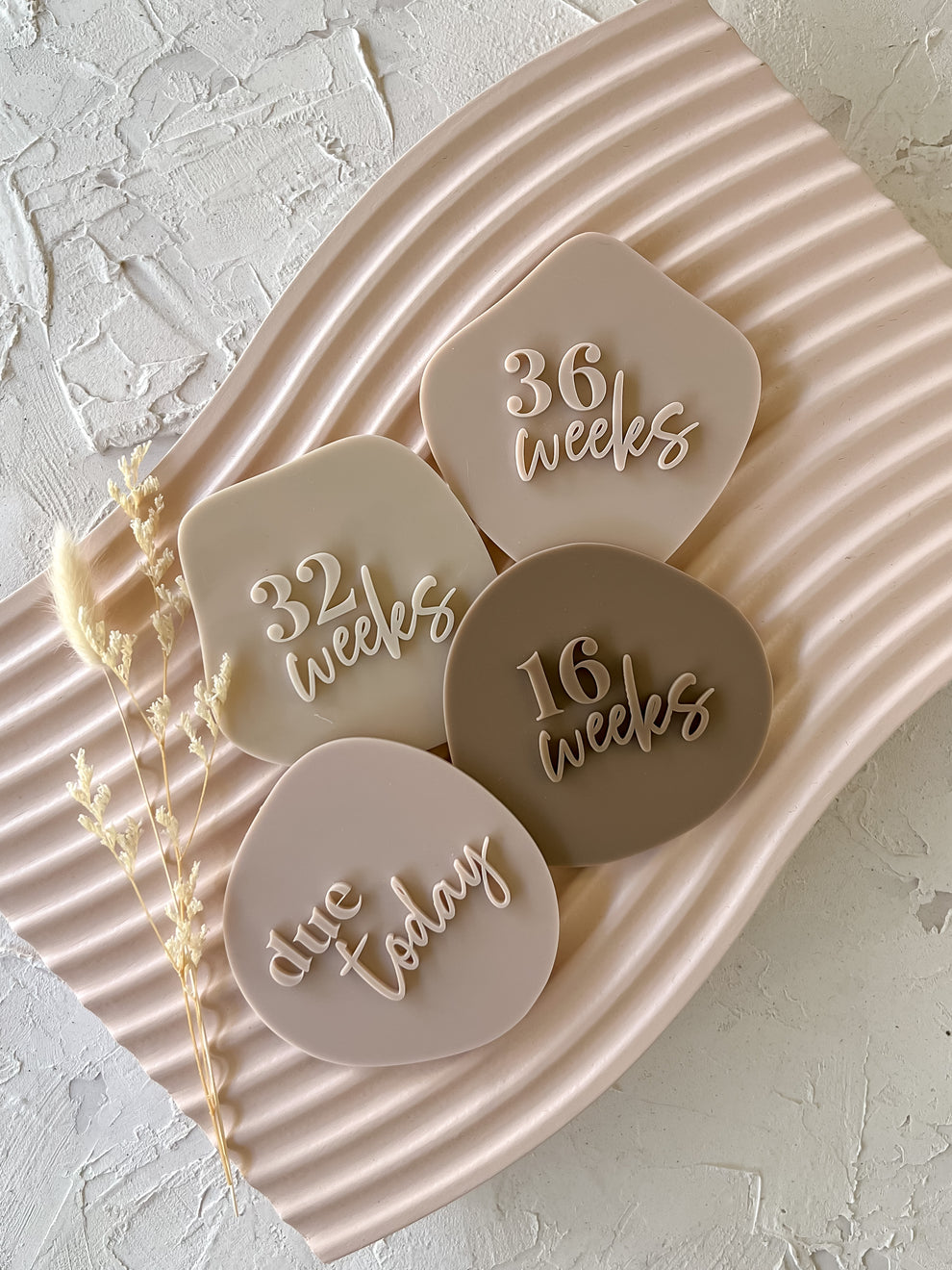 Milestone Plaques - Monochromatic Abstract Shapes (Pregnancy Set) – The ...